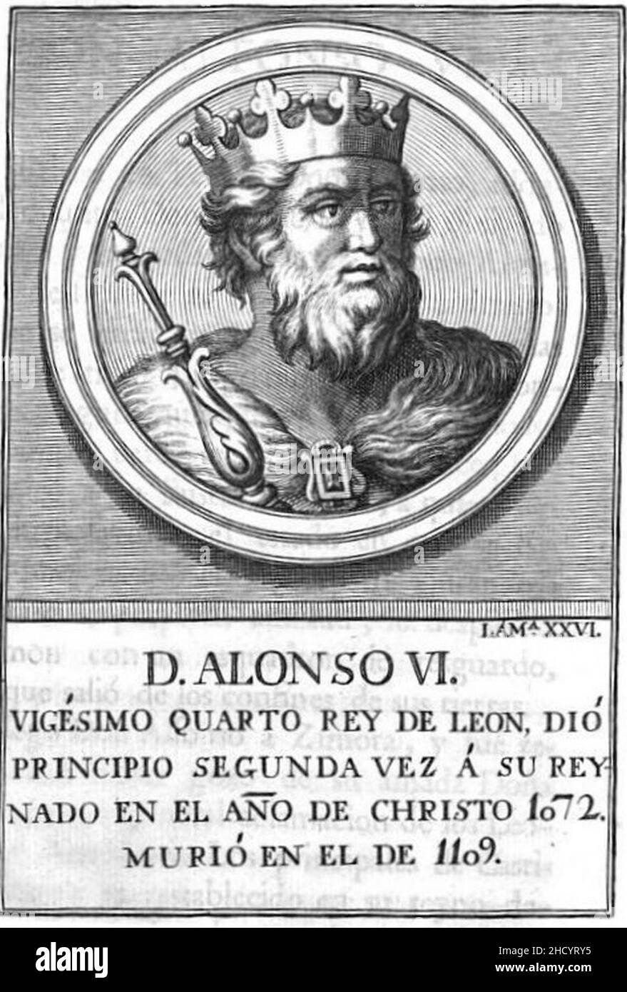 Retrato-208-Rey de León-Alfonso VI Stock Photo - Alamy