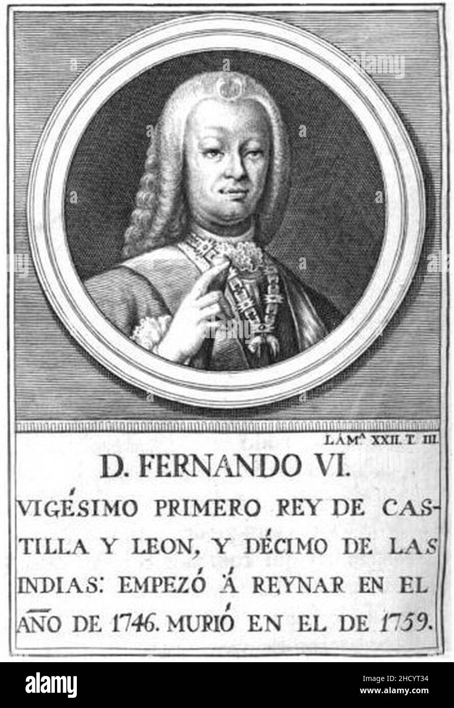Retratos-1272-Rey de Castilla-León-Fernando VI Stock Photo - Alamy