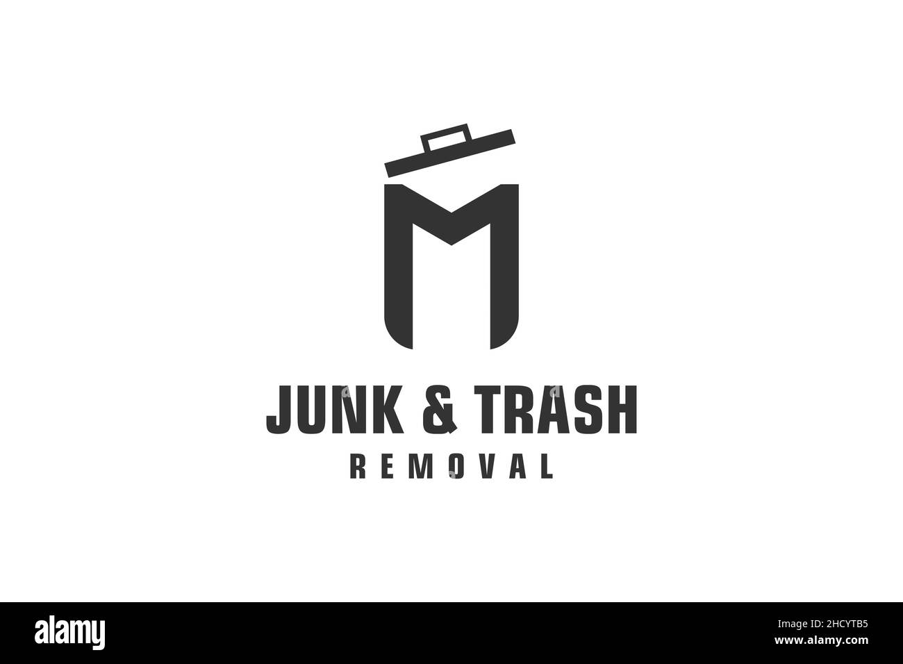 Letter M for junk removal logo design, environmentally friendly garbage ...