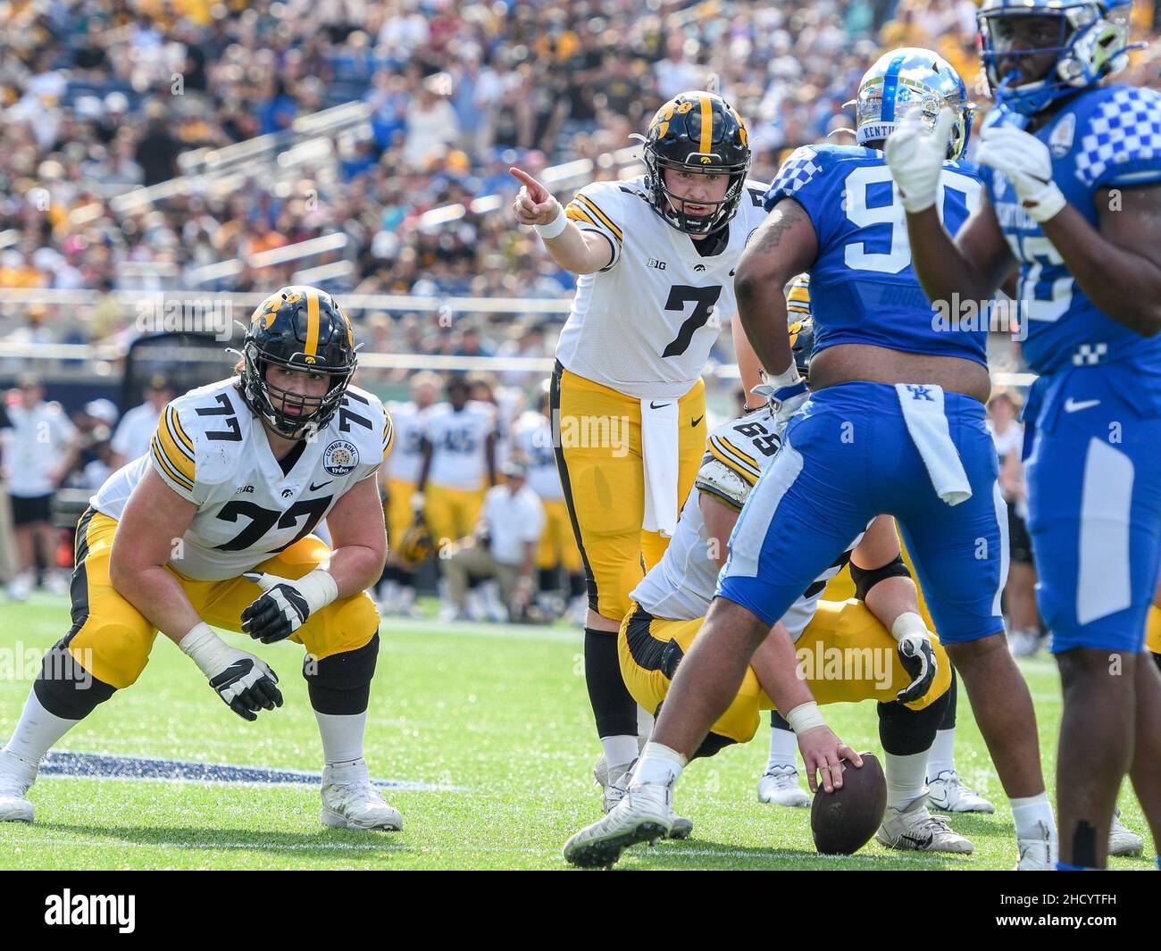 Orlando, FL, USA. 1st Jan, 2022. Iowa Hawkeyes quarterback Spencer ...