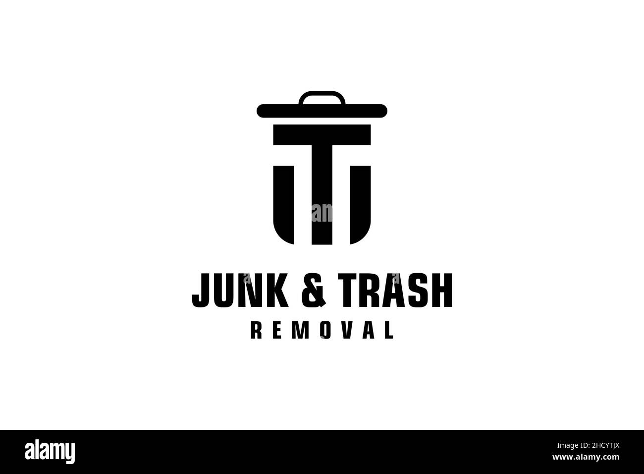 Letter T for junk removal logo design, environmentally friendly garbage ...
