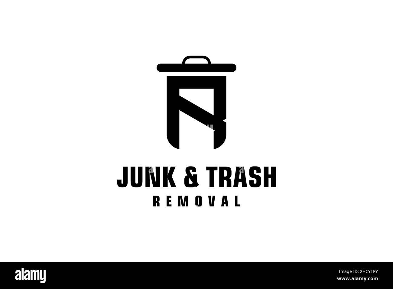 Letter R for junk removal logo design, environmentally friendly garbage ...
