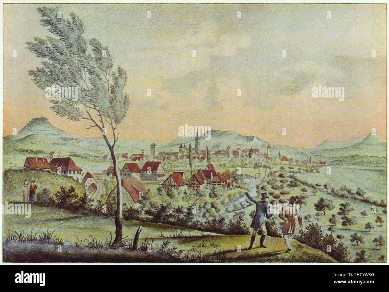 Reutlingen - Kunstdruck nach einer kolorierten Lithographie von C ...