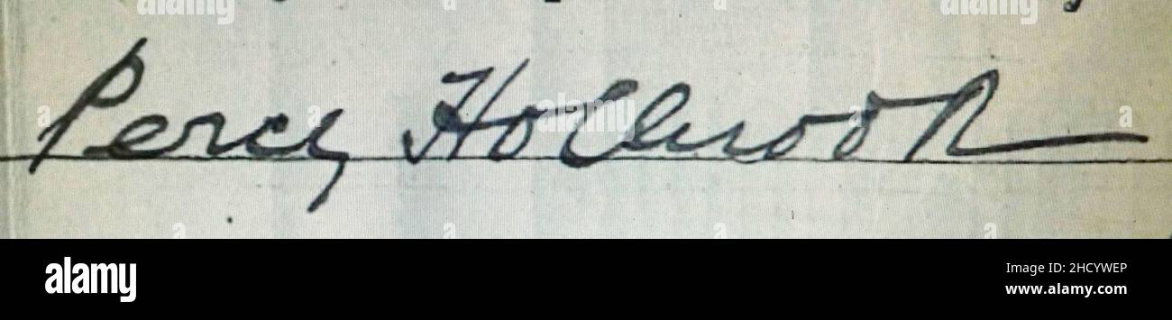 Rev Percy Holbrook signature Stock Photo - Alamy