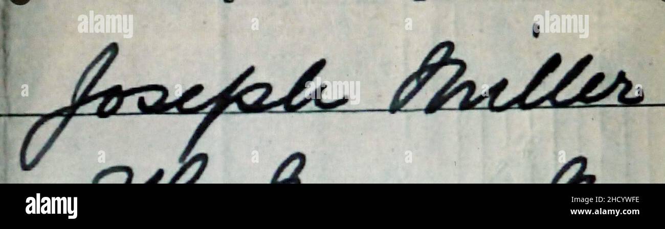 Rev Joseph Miller signature 1911 Stock Photo - Alamy