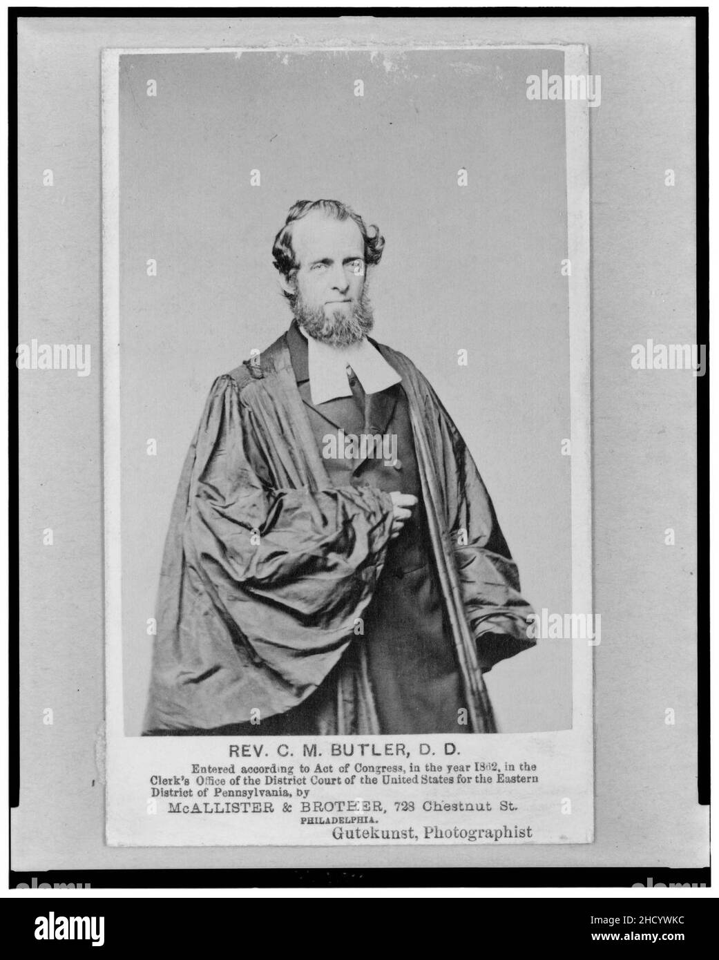 Rev. C.M. Butler, half-length portrait, standing, facing front Stock ...