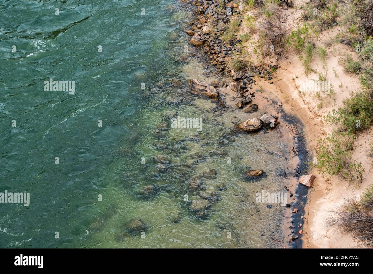 A Peaceful Cove On The Edge Of The Colorado River in the grand canyon ...