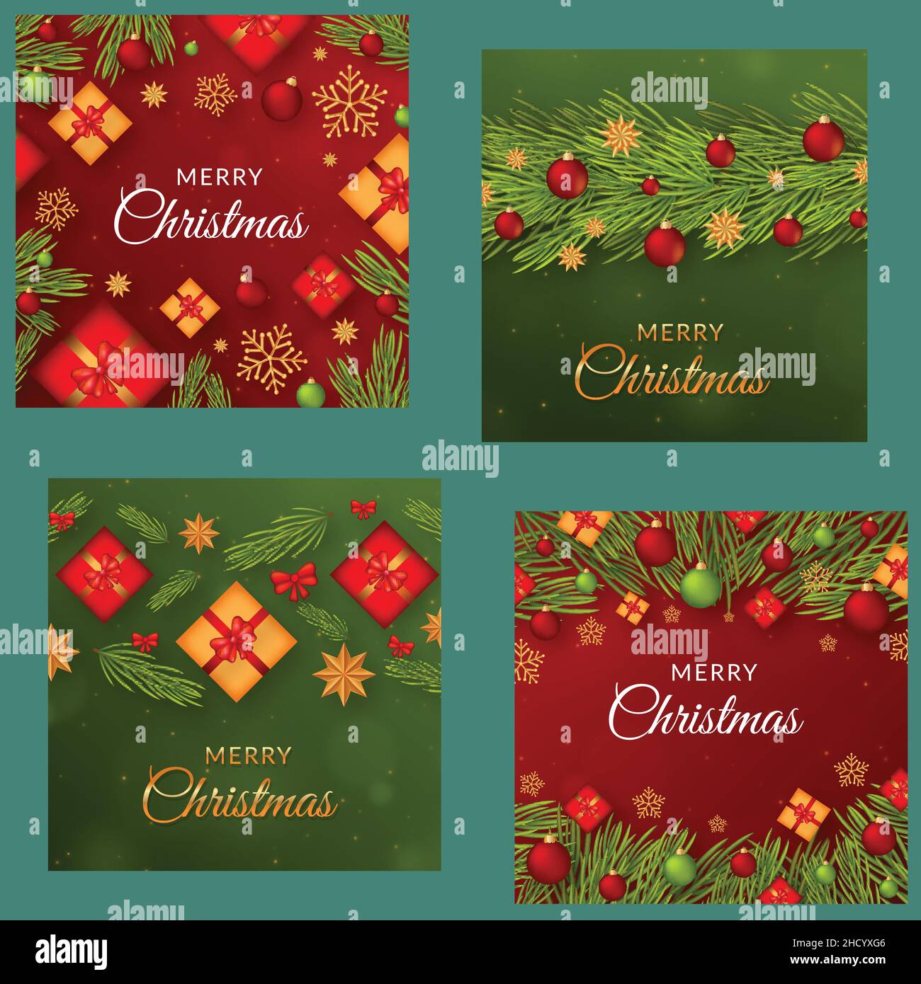 flat business Christmas cards template abstract design vector ...
