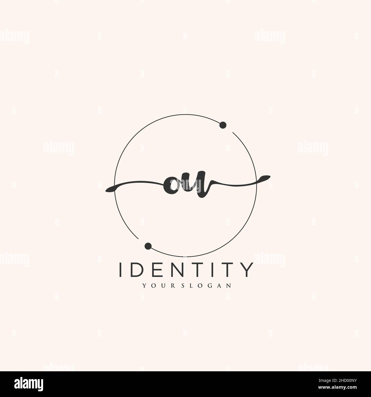 OU Handwriting logo vector art of initial signature, wedding, fashion ...