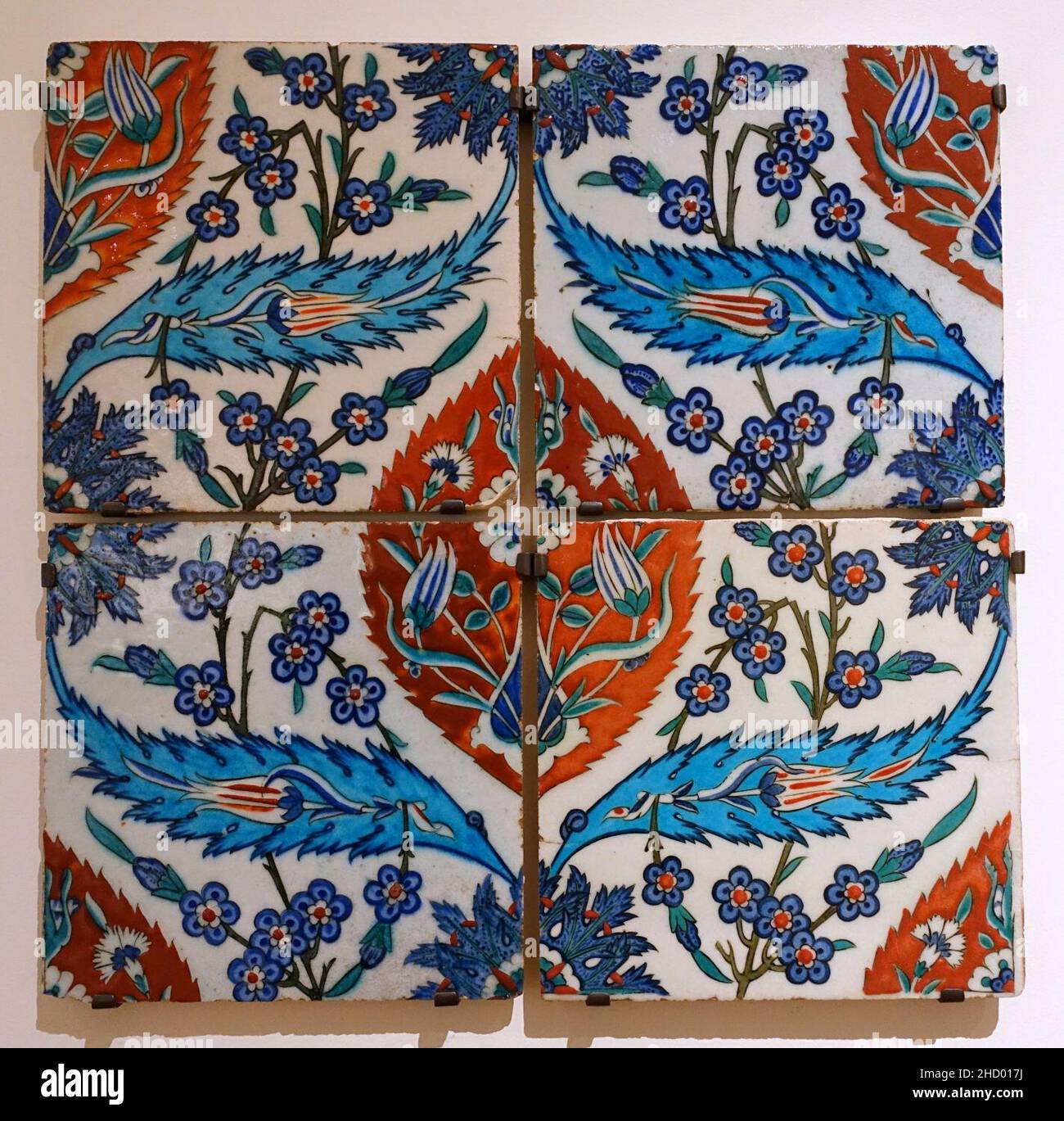 Revetment tile, Turkey, Iznik, 1580-1590 AD, underglaze-painted ...