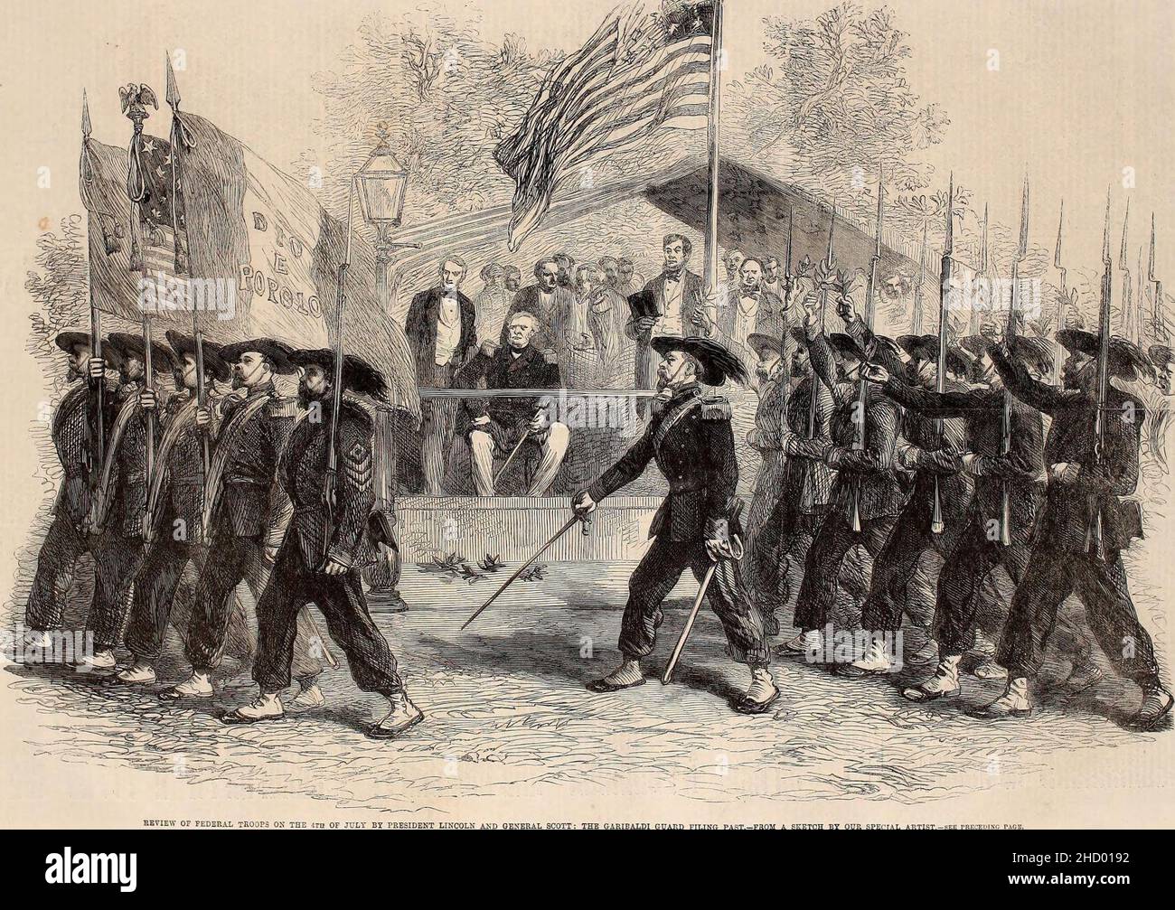 Review of Federal Troops on 4 July by President Lincoln and General ...