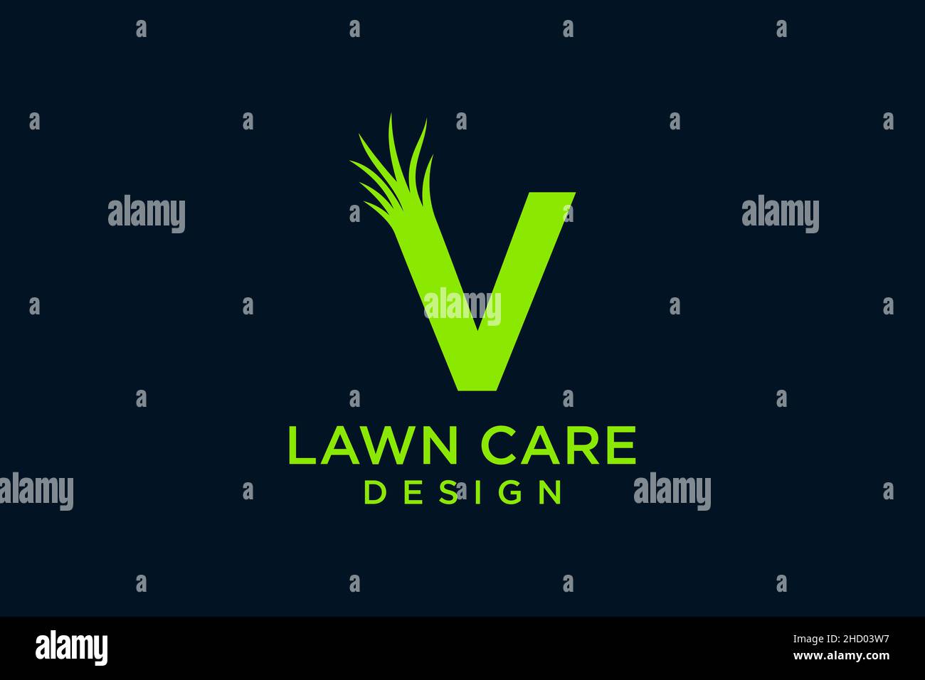 Letter V with Grass Logo template vector icon illustration Stock Vector ...