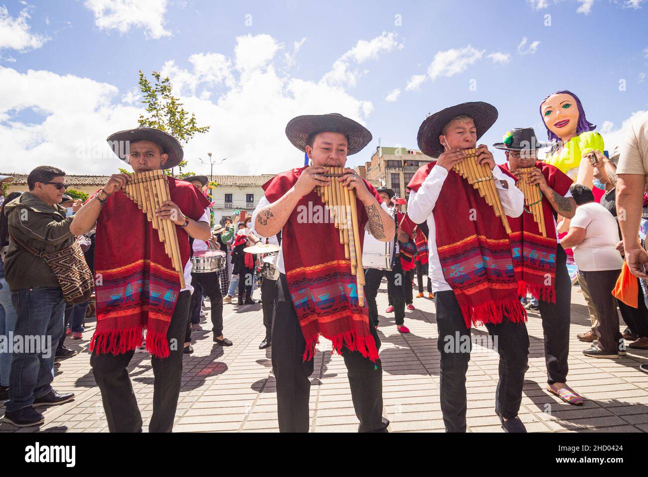 Pasto, Colombia. 31st Dec, 2021. A group of traditional music perform ...
