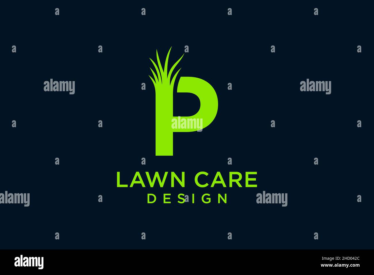 Letter P with Grass Logo template vector icon illustration Stock Vector ...