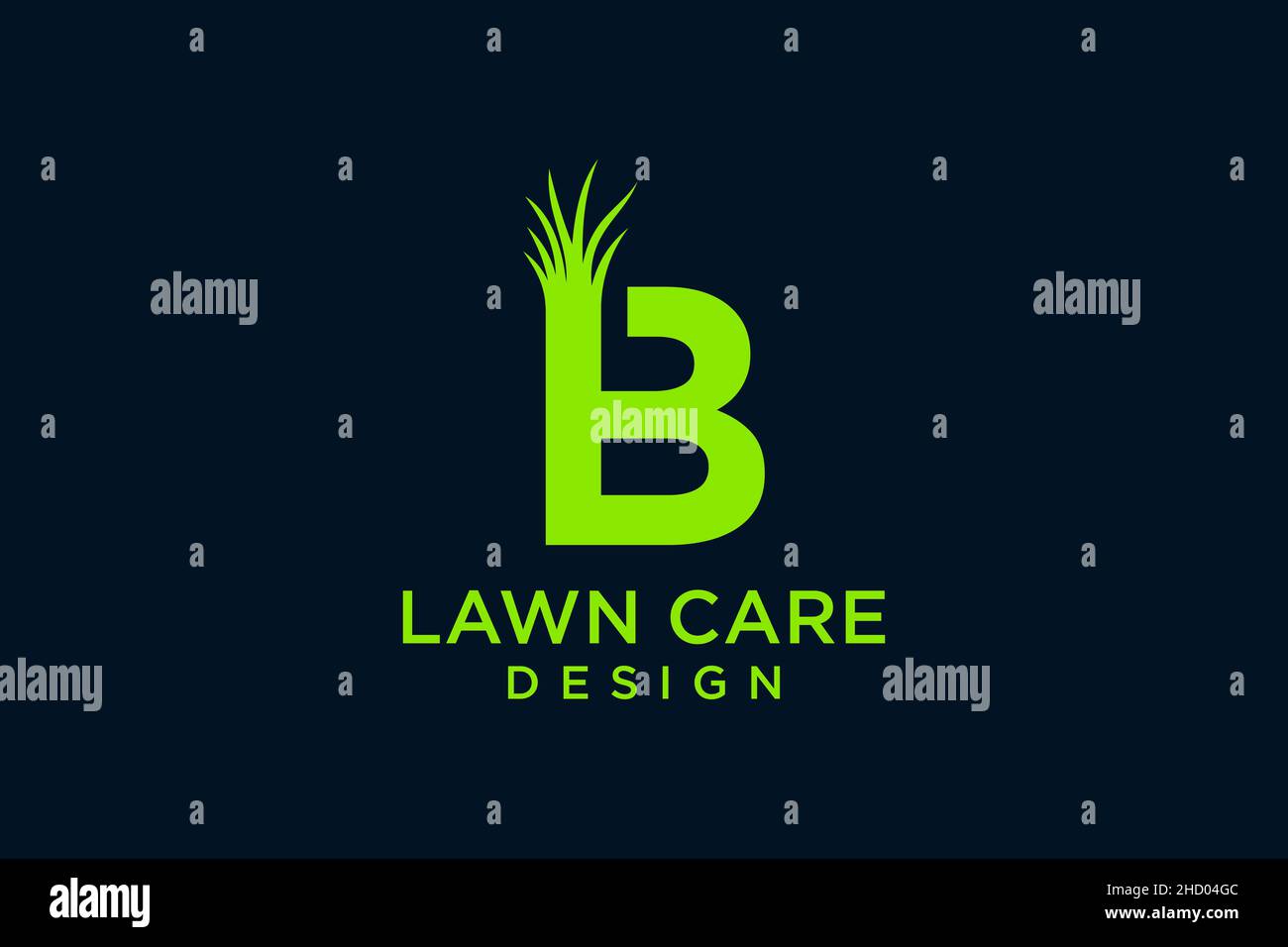 Letter B with Grass Logo template vector icon illustration Stock Vector ...