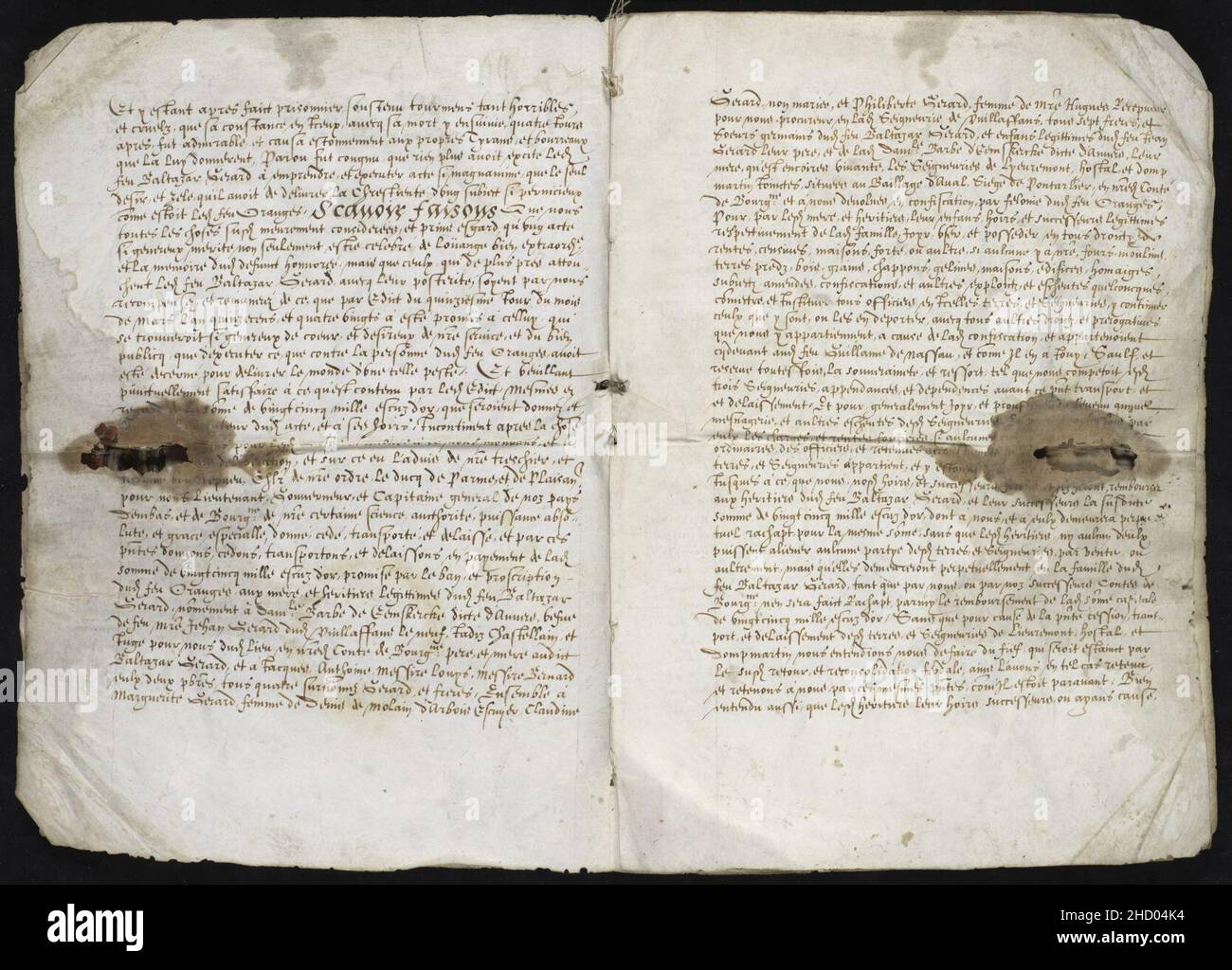 Reward letter of King Filip II of Spain to family of Balthasar Gerards ...