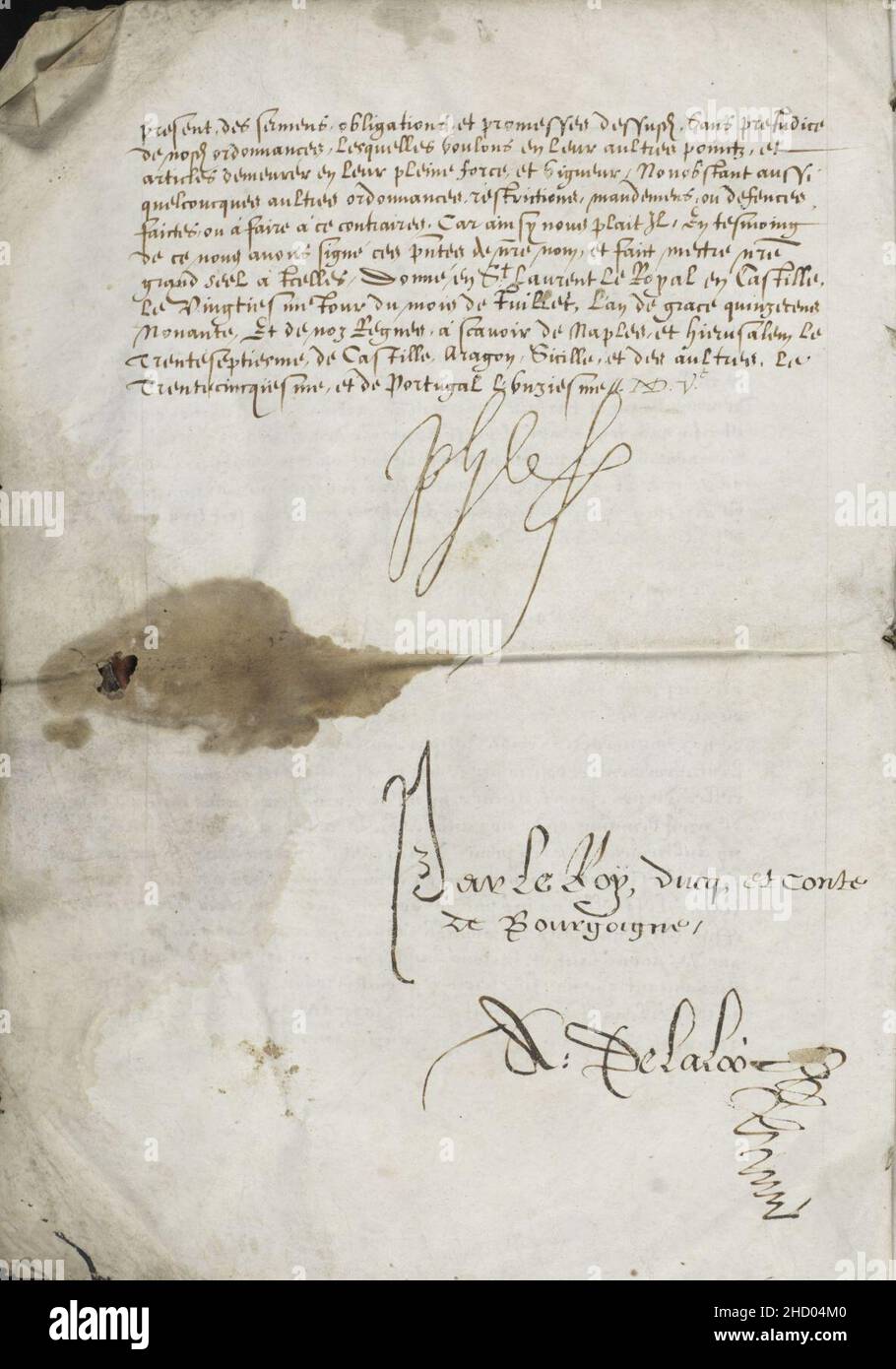 Reward letter of King Filip II of Spain to family of Balthasar Gerards ...