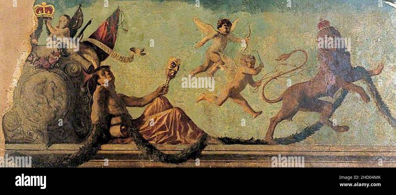 Rex Whistler - Allegorical Composition - Tragedy and Putti driving away ...