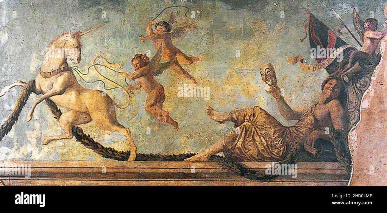 Rex Whistler - Allegorical Composition - Comedy and Putti driving away ...