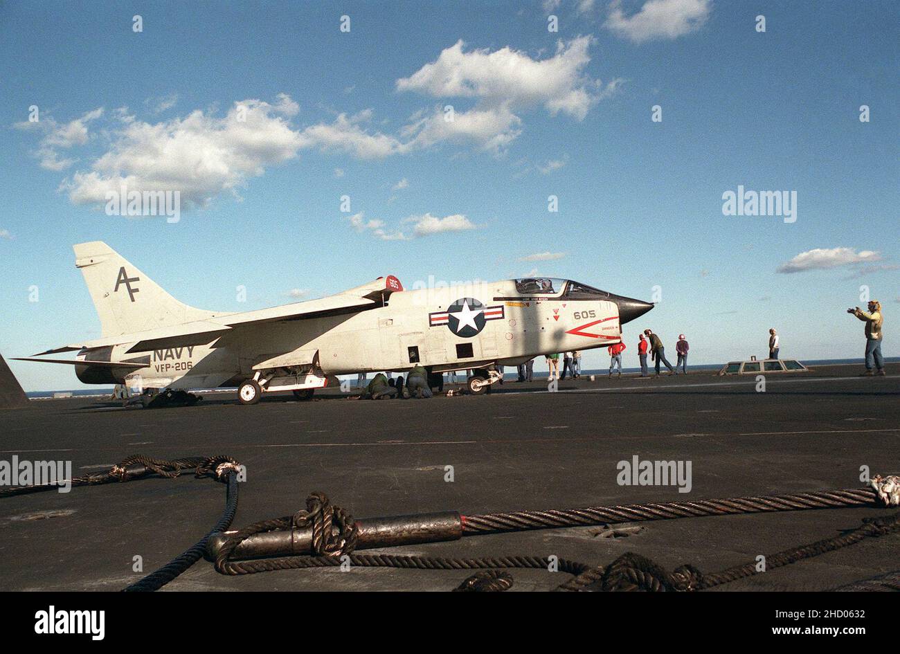 RF-8G Crusader VFP-206 USS Eisenhower 1985 Stock Photo - Alamy
