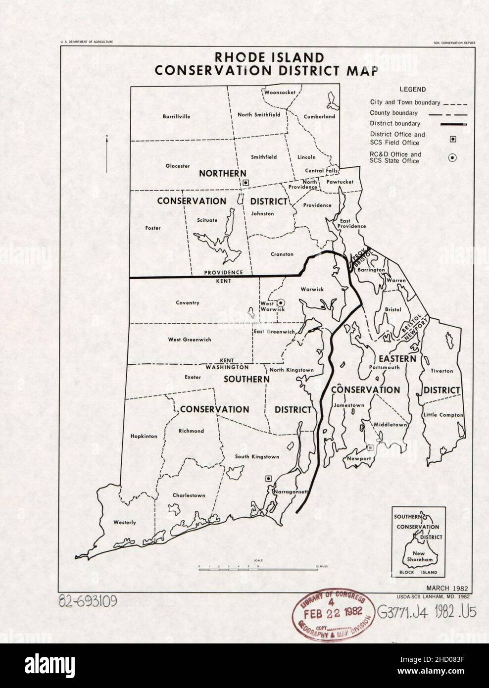 Rhode Island conservation district map Stock Photo - Alamy