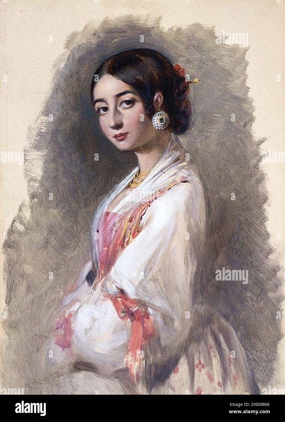 Richard Buckner (1812-83) - A Roman Peasant Girl Stock Photo - Alamy