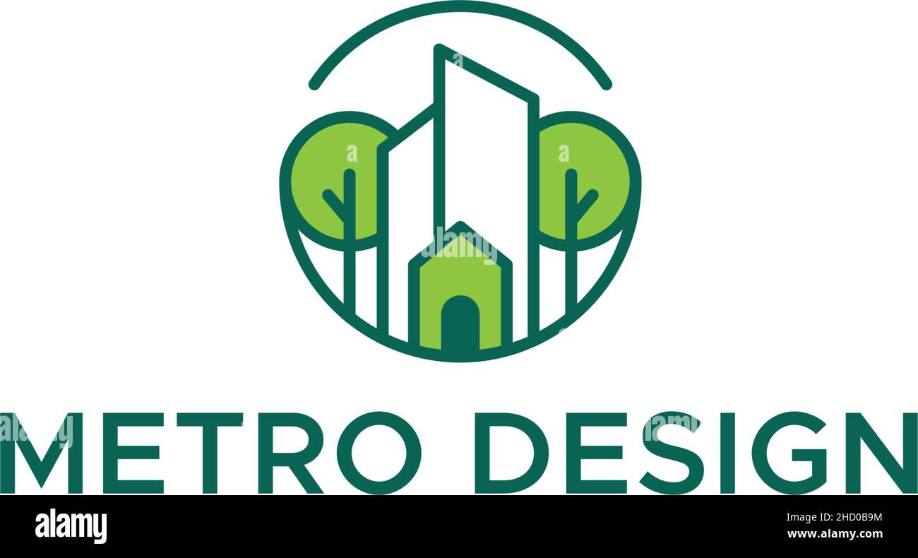 Modern flat simple design METRO DESIGN logo design Stock Vector Image ...