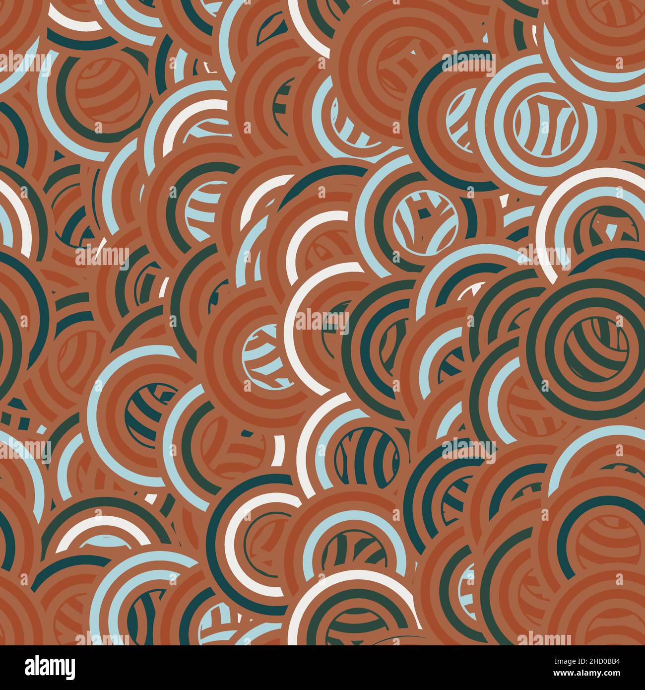 Seamless concentric circle in retro colors dizzy surface pattern design ...
