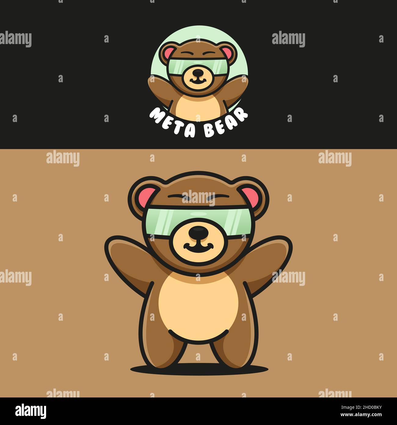 CUTE CYBER BEAR MASCOT LOGO Stock Vector Image & Art - Alamy