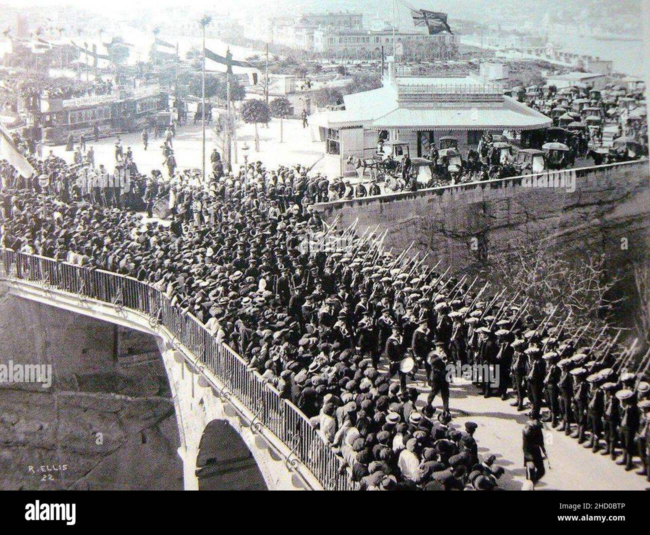 Richard Ellis, French Naval Squadron entering Kings Gate, 1912 Stock ...