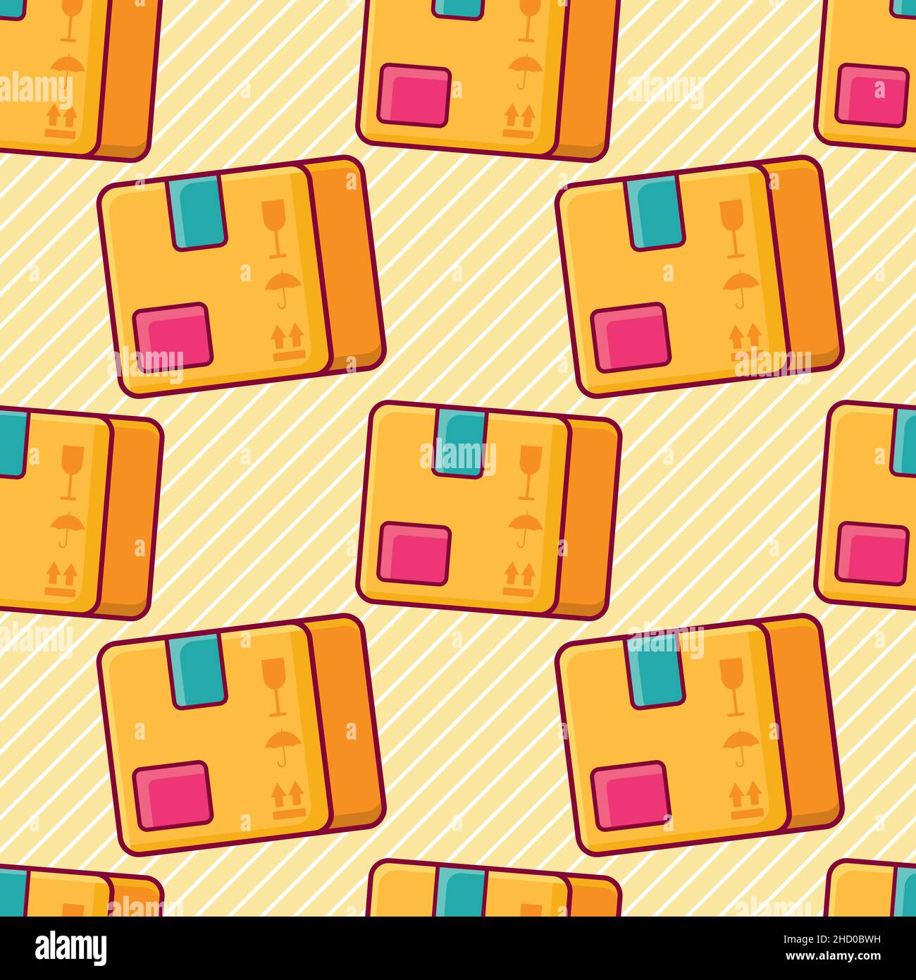 cardboard package seamless pattern vector illustration Stock Vector ...