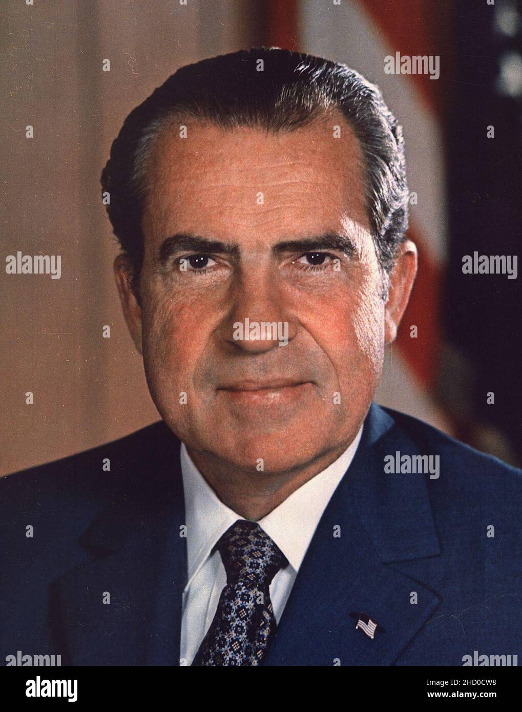 Richard Nixon presidential portrait (cropped Stock Photo - Alamy