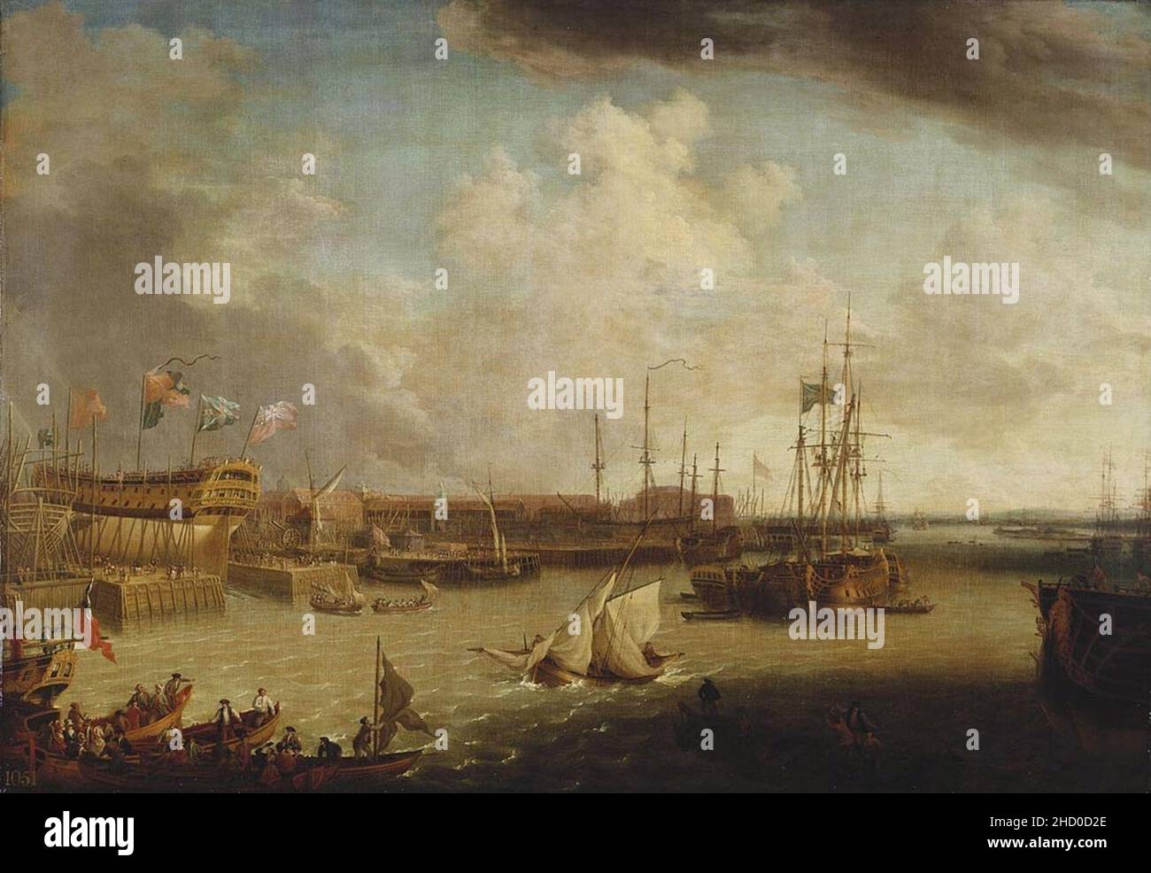 Richard Paton (1717-91) - The Dockyard at Portsmouth Stock Photo - Alamy