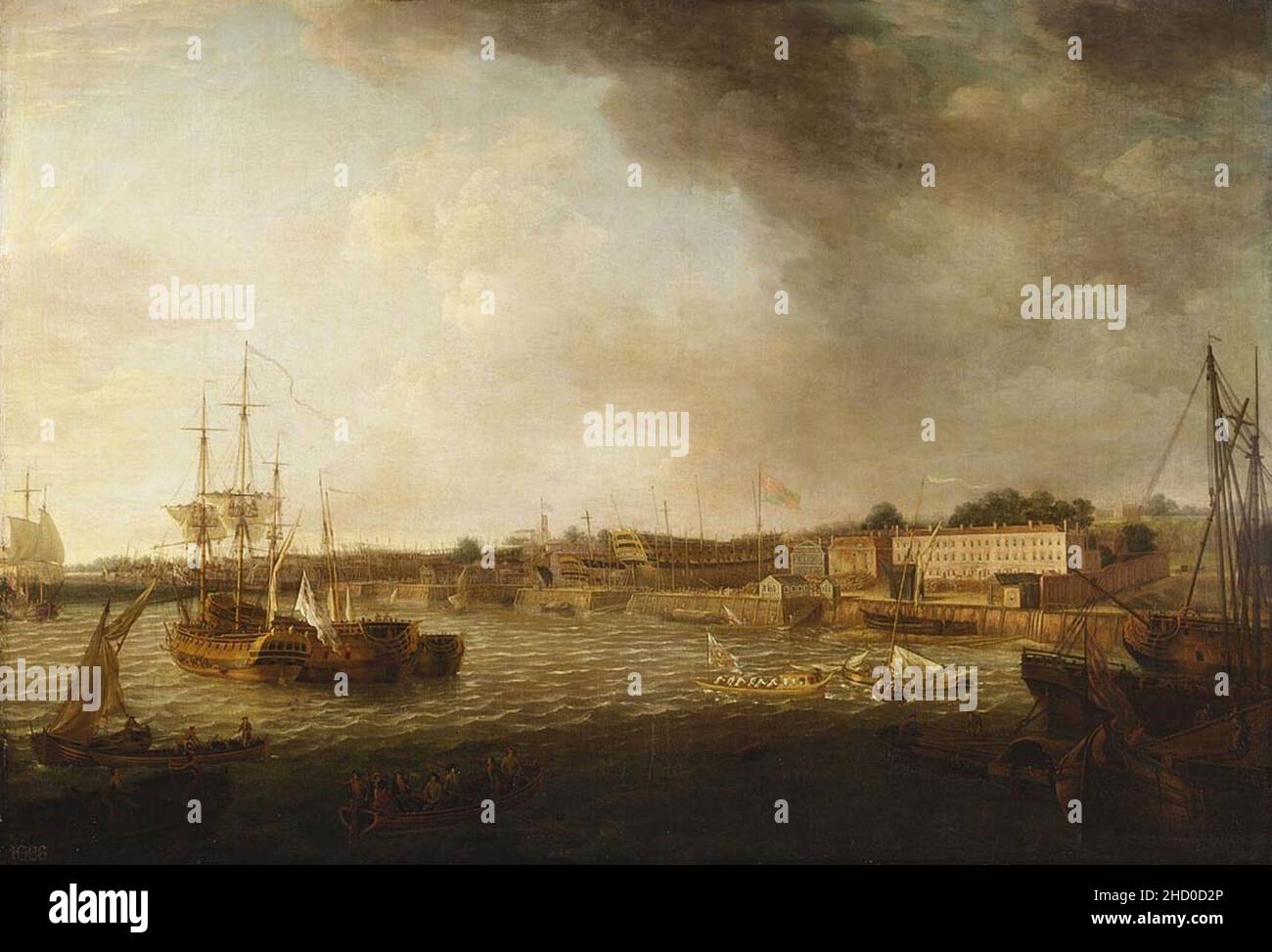 Richard Paton (1717-91) - The Dockyard at Woolwich Stock Photo - Alamy