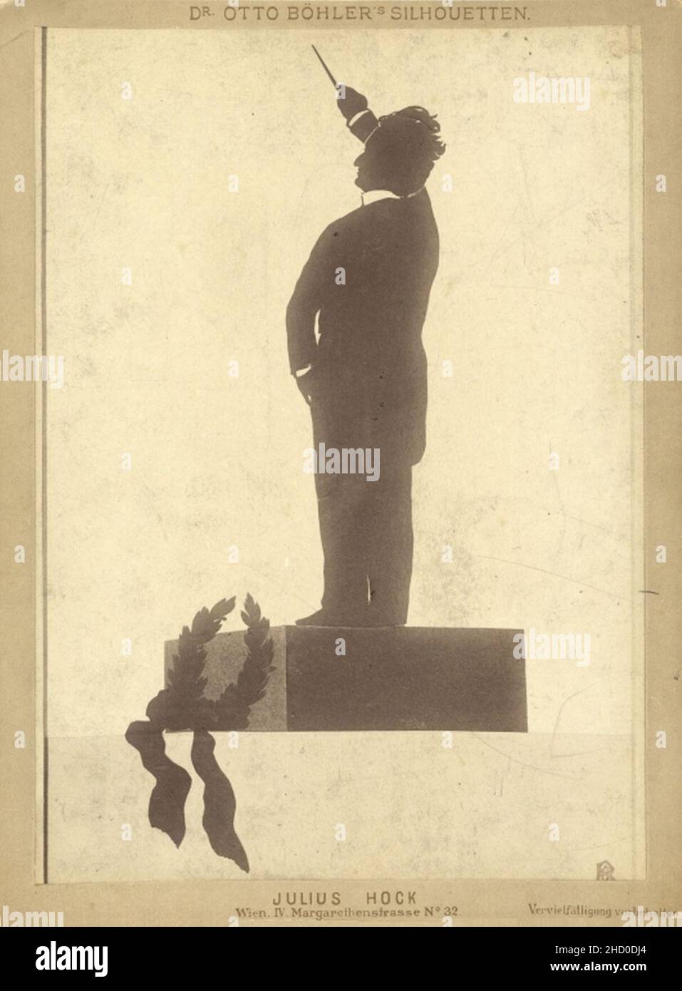 Richard Wagner als Dirigent. Silhouette von Otto Böhler (1847–1913 ...