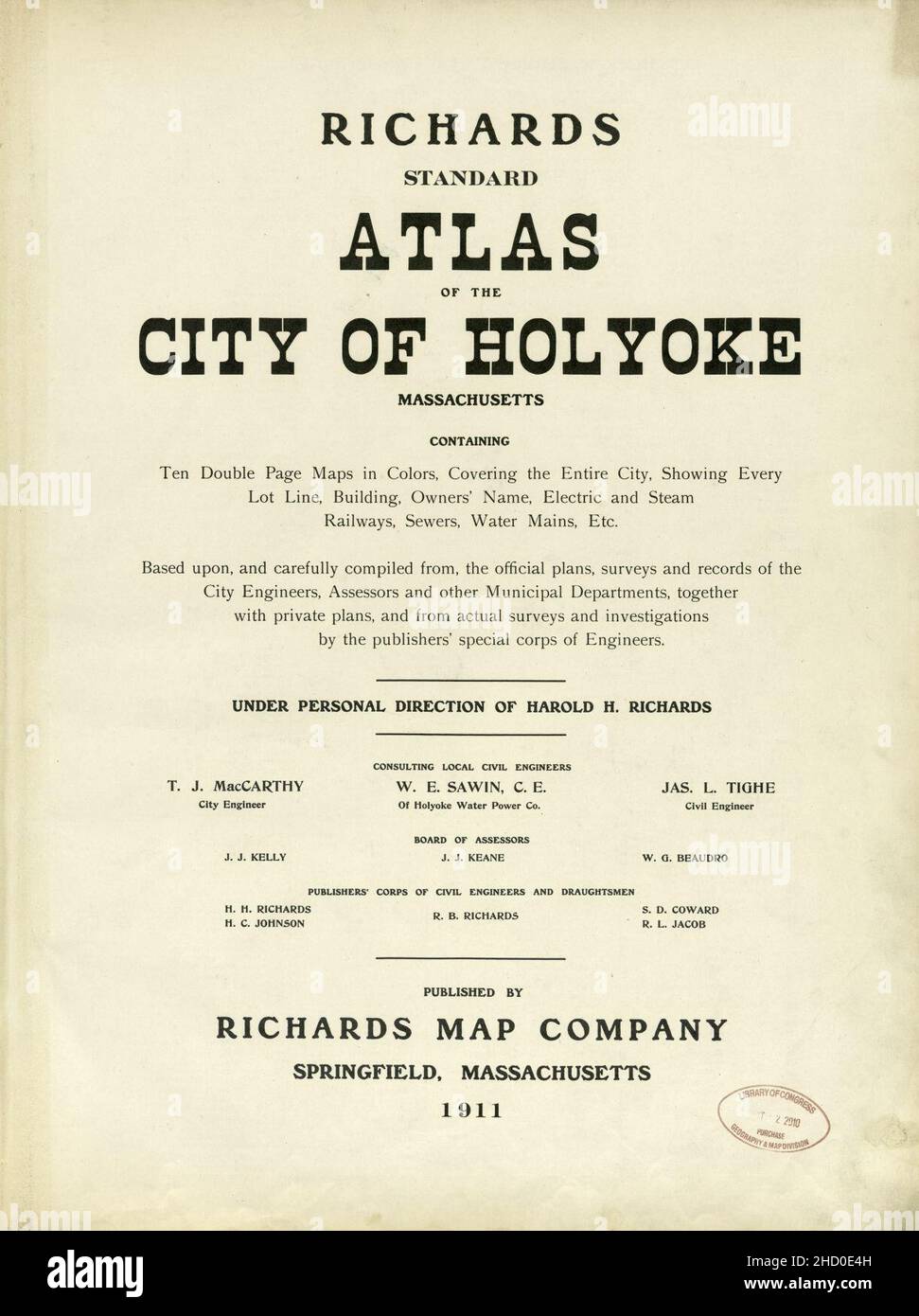 Richards standard atlas of the city of Holyoke, Massachusetts ...