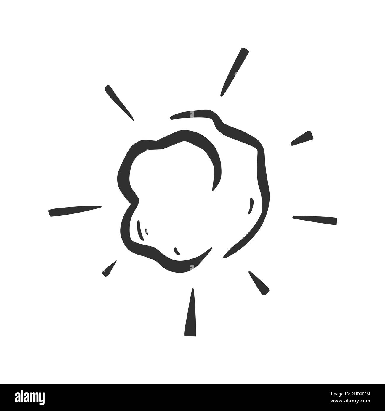 Hand drawn explosion cloud, splash smoke element. Comic doodle sketch ...