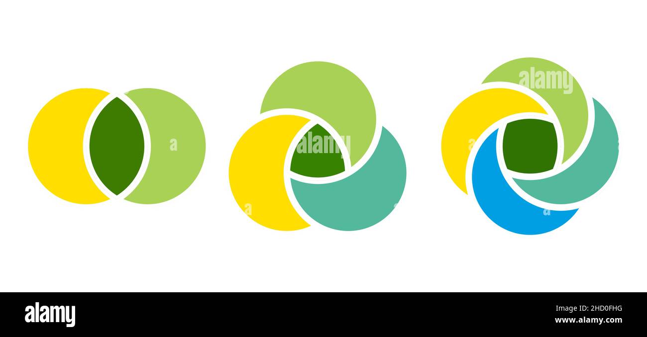 Venn diagram circles chart infographic. Vector design elements for ...