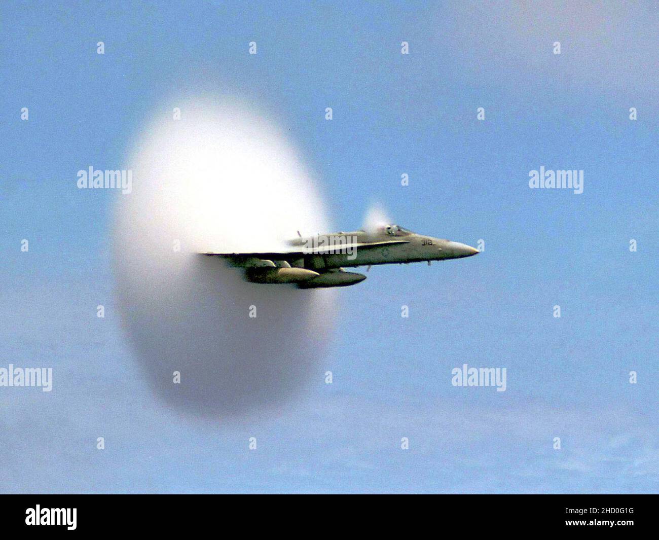 Riding the Plasma Wave - F18 breaking sound barrier Stock Photo - Alamy
