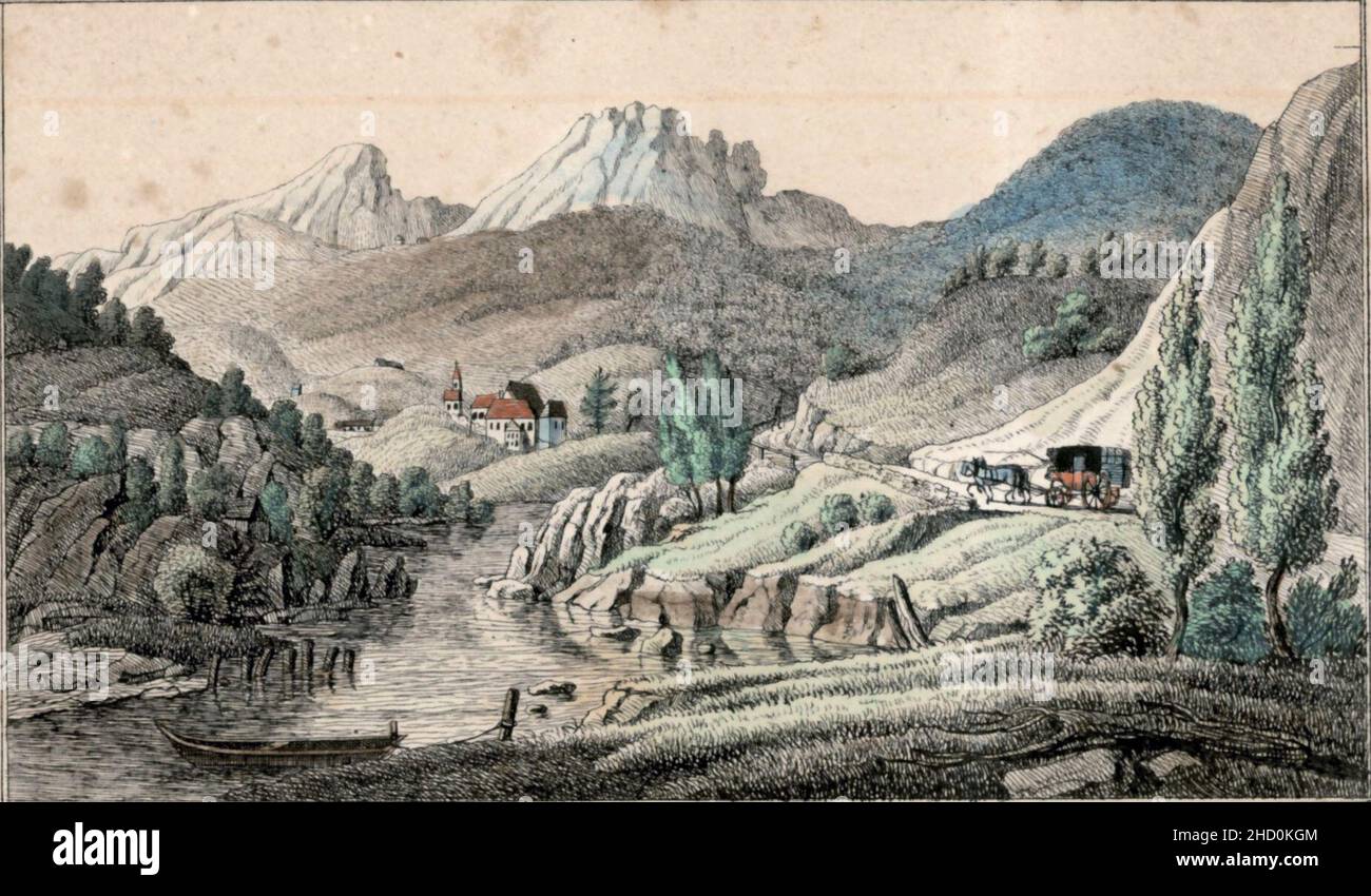 Rimske Toplice (koloriran bakrorez Stock Photo - Alamy