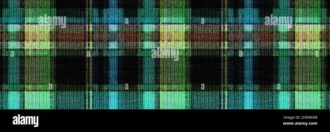 Classic winter tartan knit wool plaid seamless edging border. Retro ...