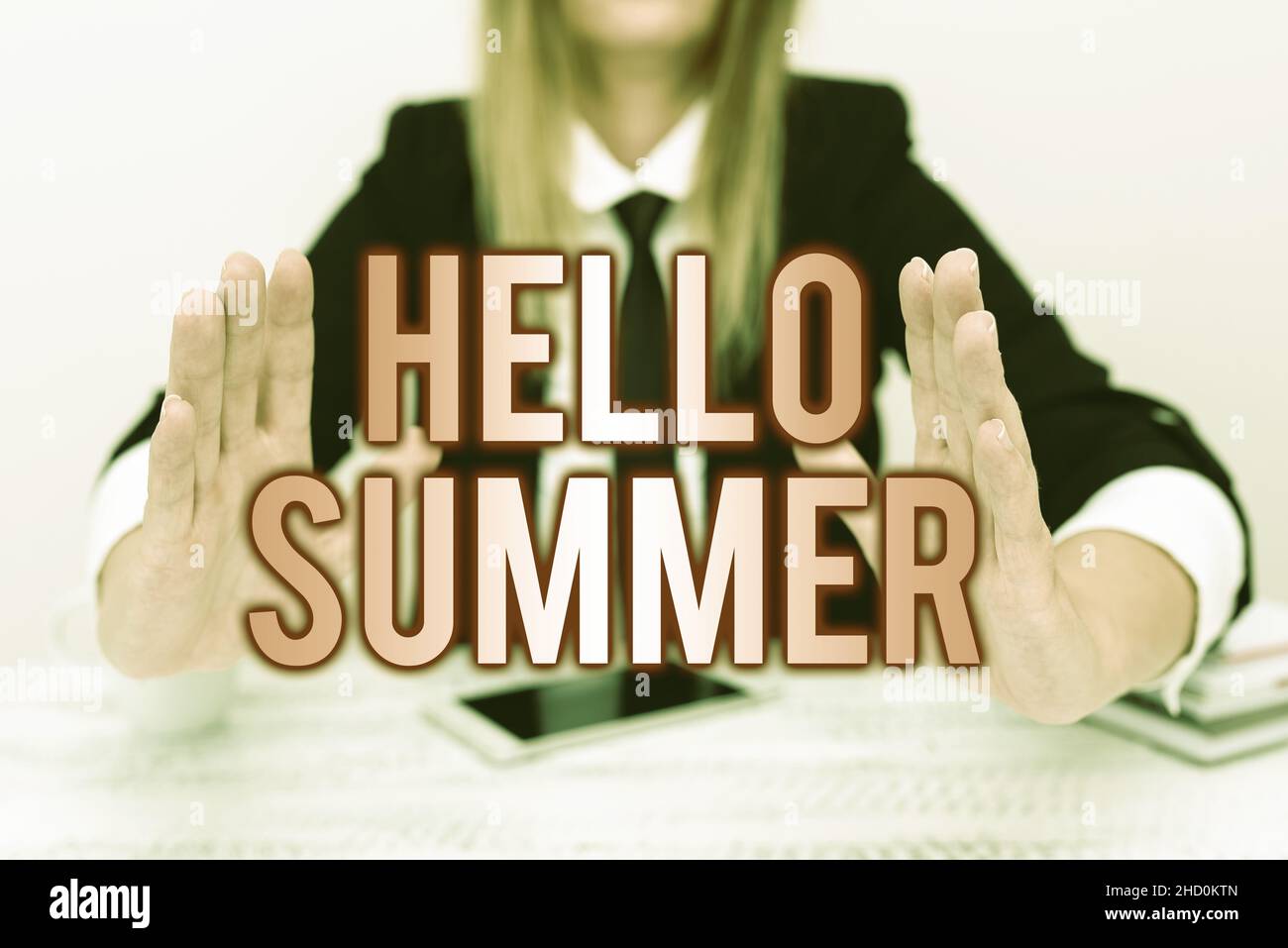 Inspiration showing sign Hello Summer. Business idea Welcoming the ...