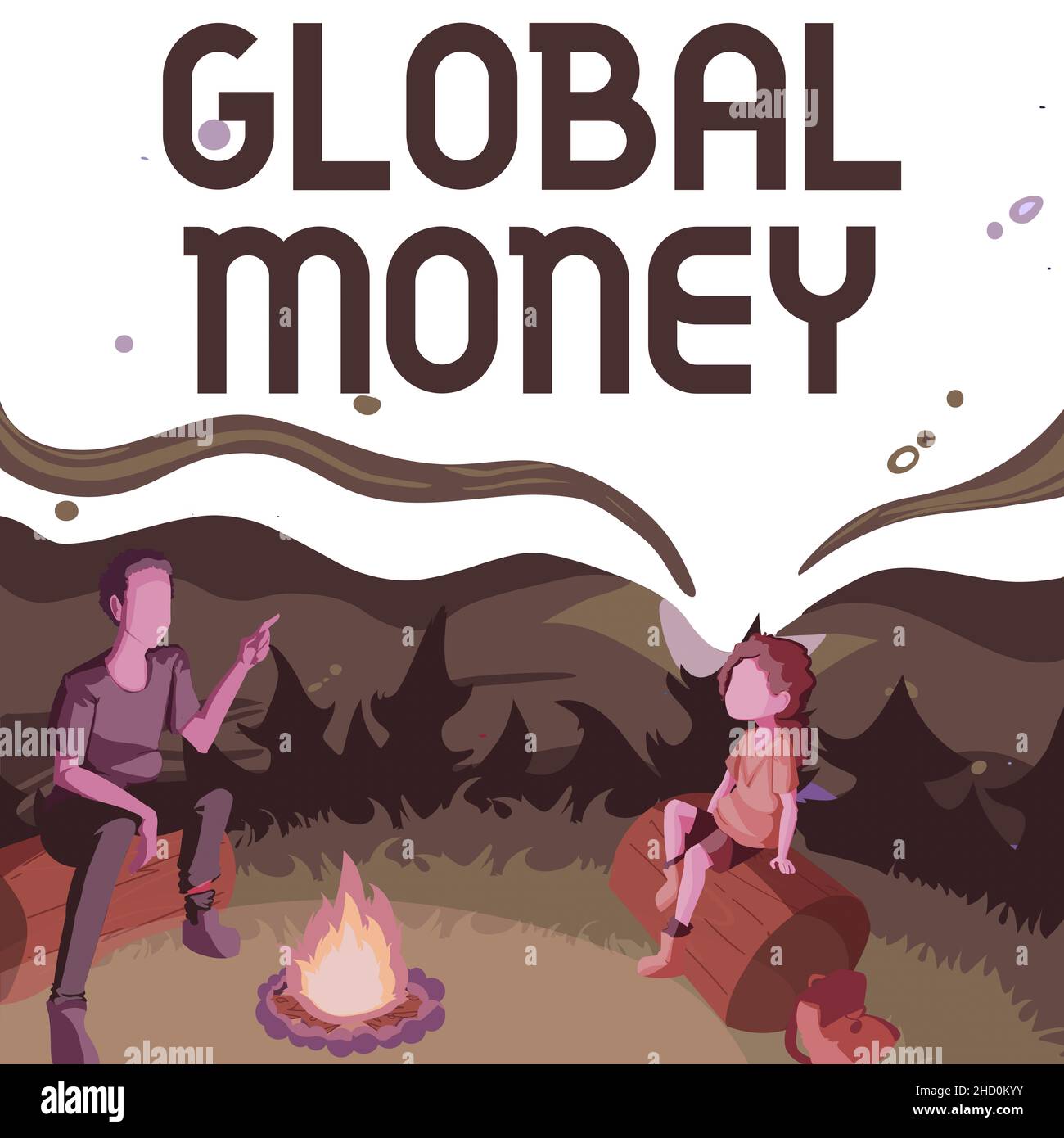 Text caption presenting Global Money. Business approach International ...