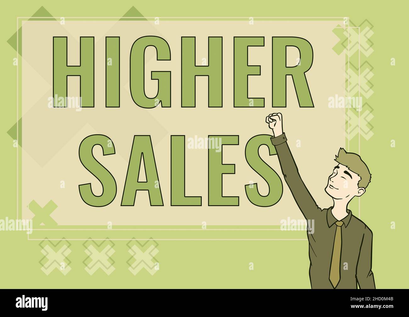 Text sign showing Higher Sales. Word for The average sold products and ...