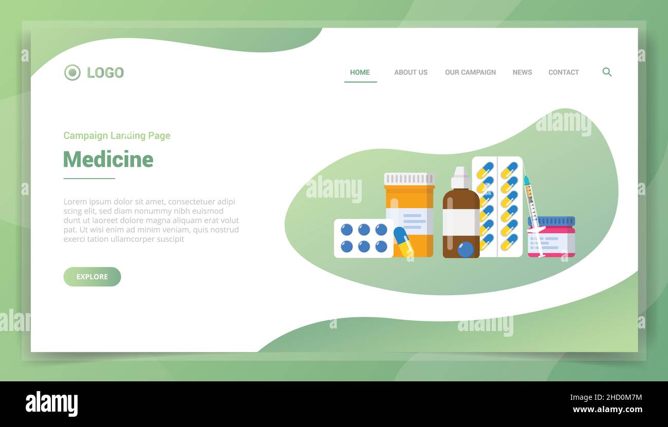 drugs medicine concept for website template landing homepage vector ...