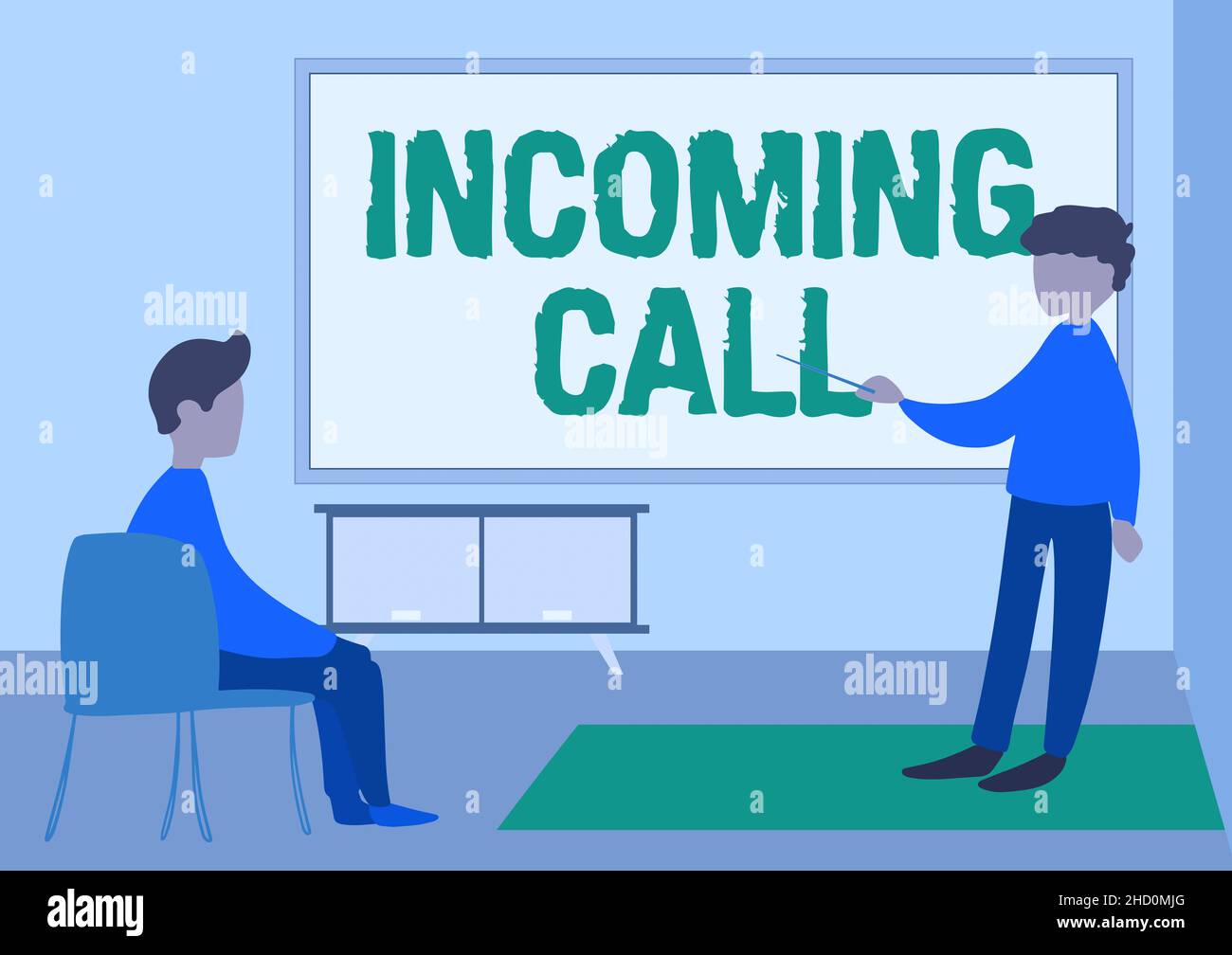 Conceptual display Incoming Call. Word Written on Inbound Received ...