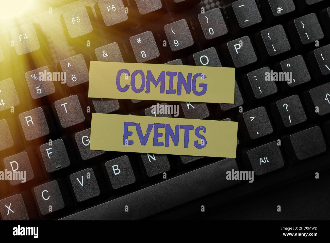 Sign displaying Coming Events. Concept meaning Happening soon ...