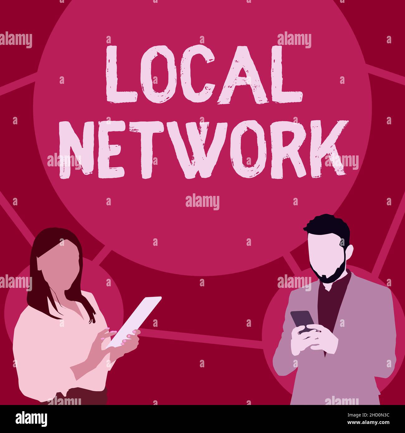 Text sign showing Local Network. Word for Intranet LAN Radio Waves DSL ...