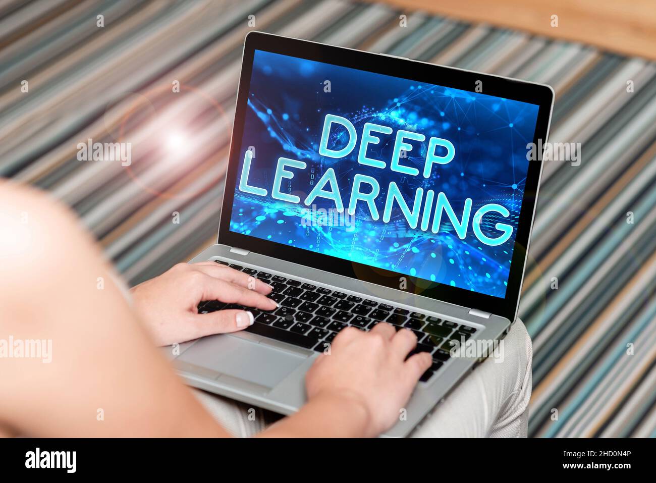 Conceptual display Deep Learning. Word Written on Hierarchical Abstractions Artificial ...