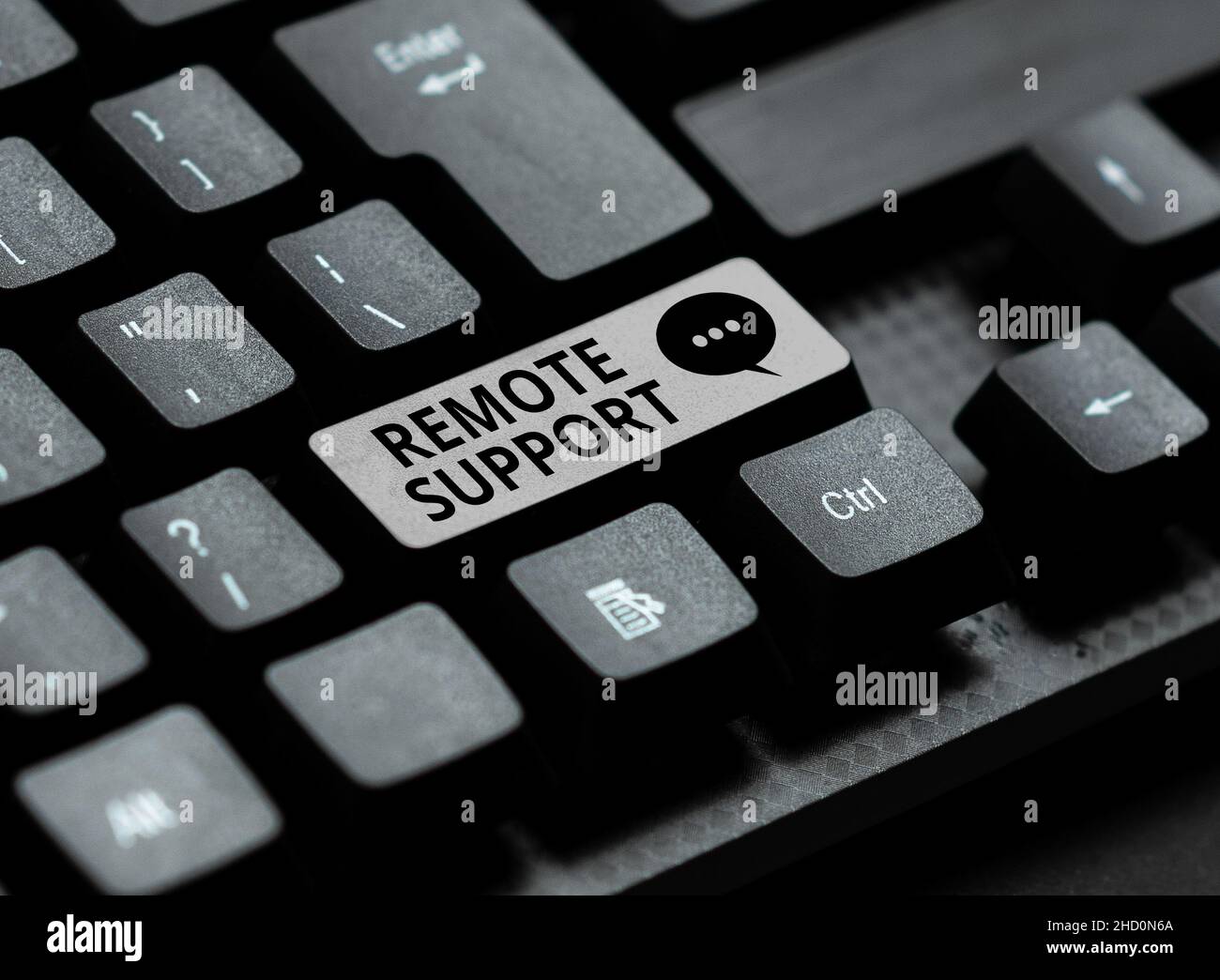 Writing displaying text Remote Support. Word for type of secure service ...